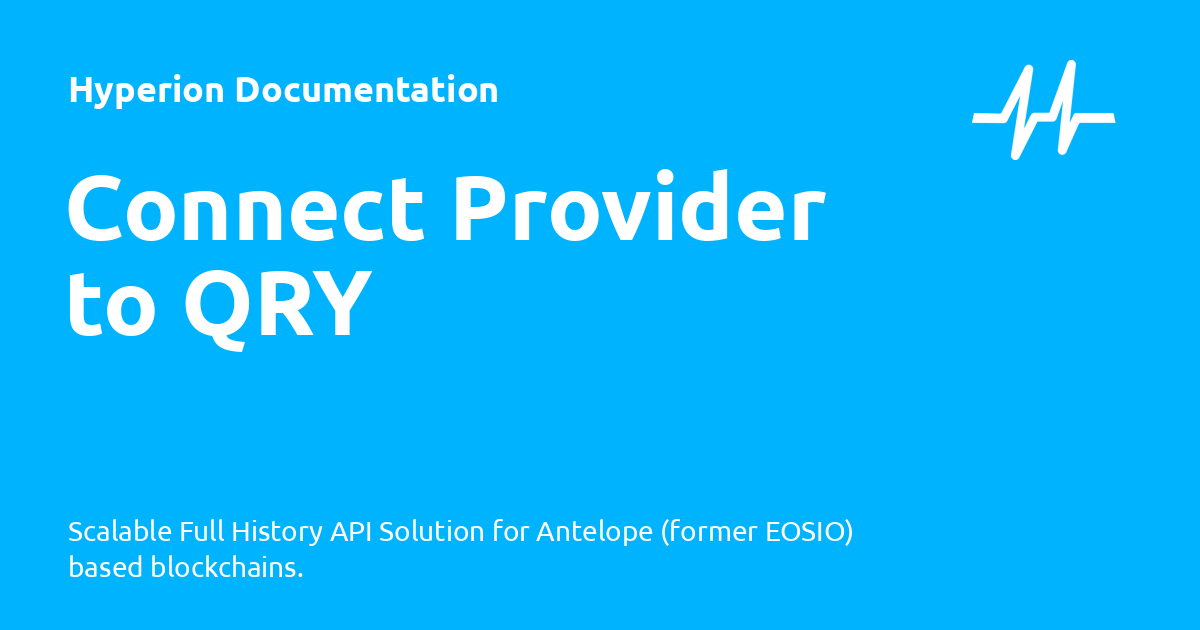 Connect Provider to QRY - Hyperion Documentation
